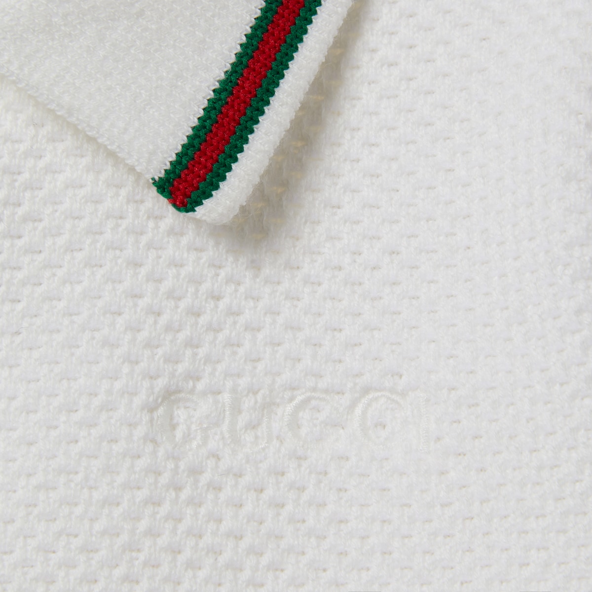 Abito polo neonato ricamato in cotone in bianco | GUCCI® IT