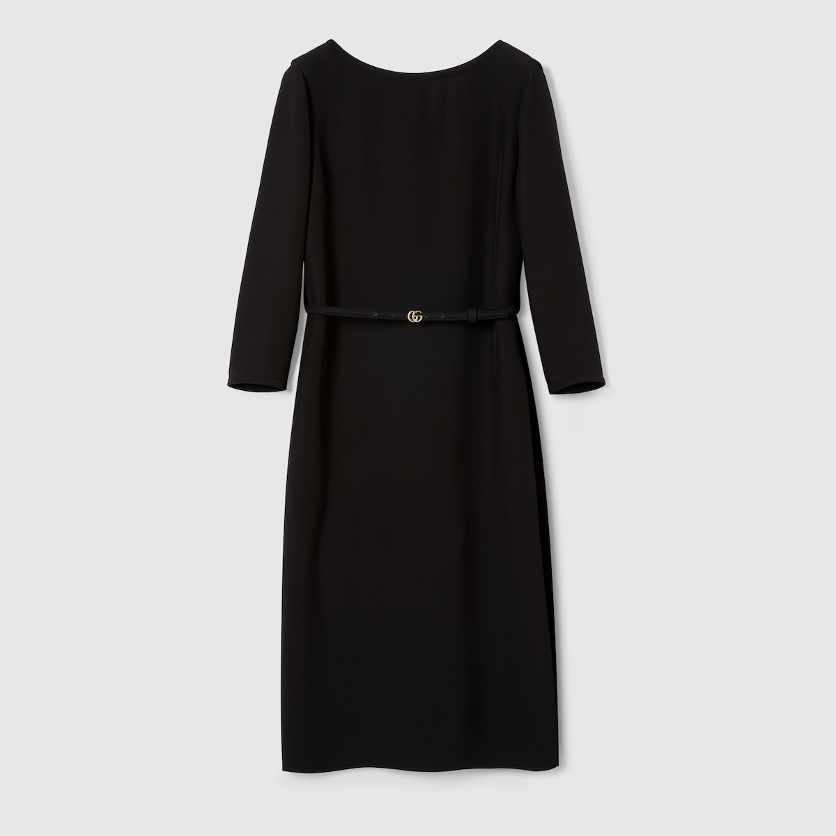 Robe mi-longue en cady de soie en noir | GUCCI® FR