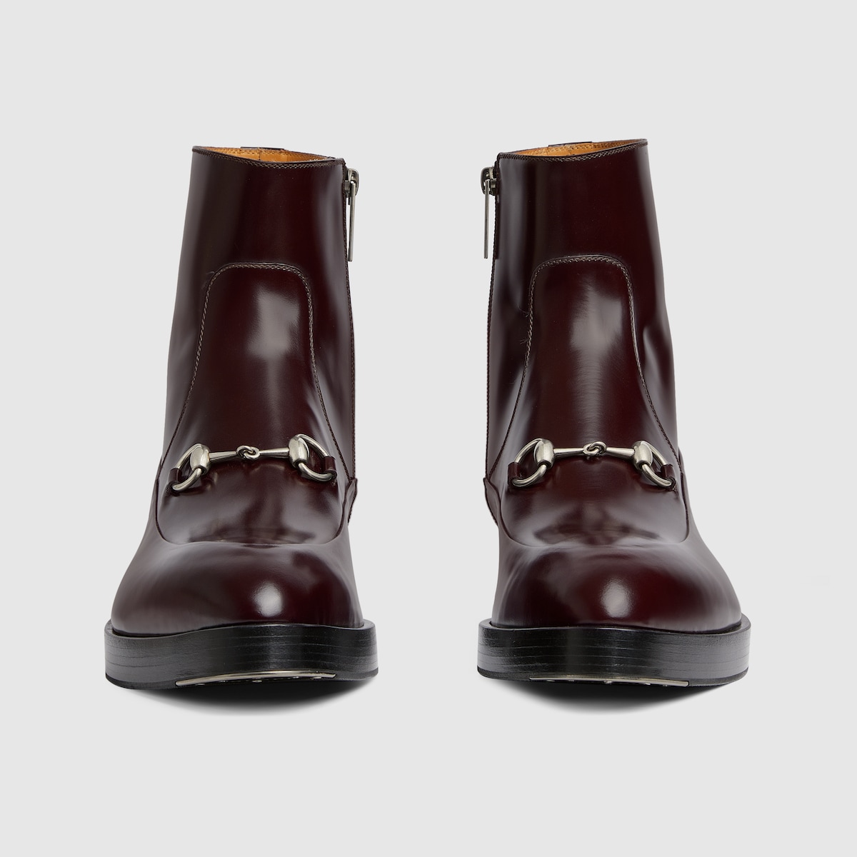Men's Horsebit ankle boot in bordeaux leather | GUCCI® NO