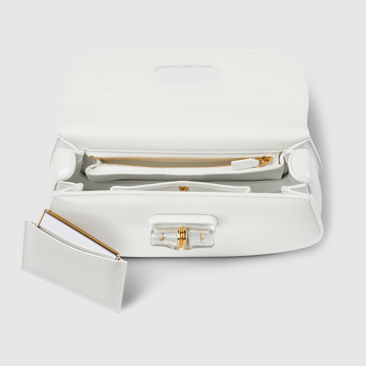 Gucci Bamboo Diva small top handle bag in white leather | GUCCI® Australia
