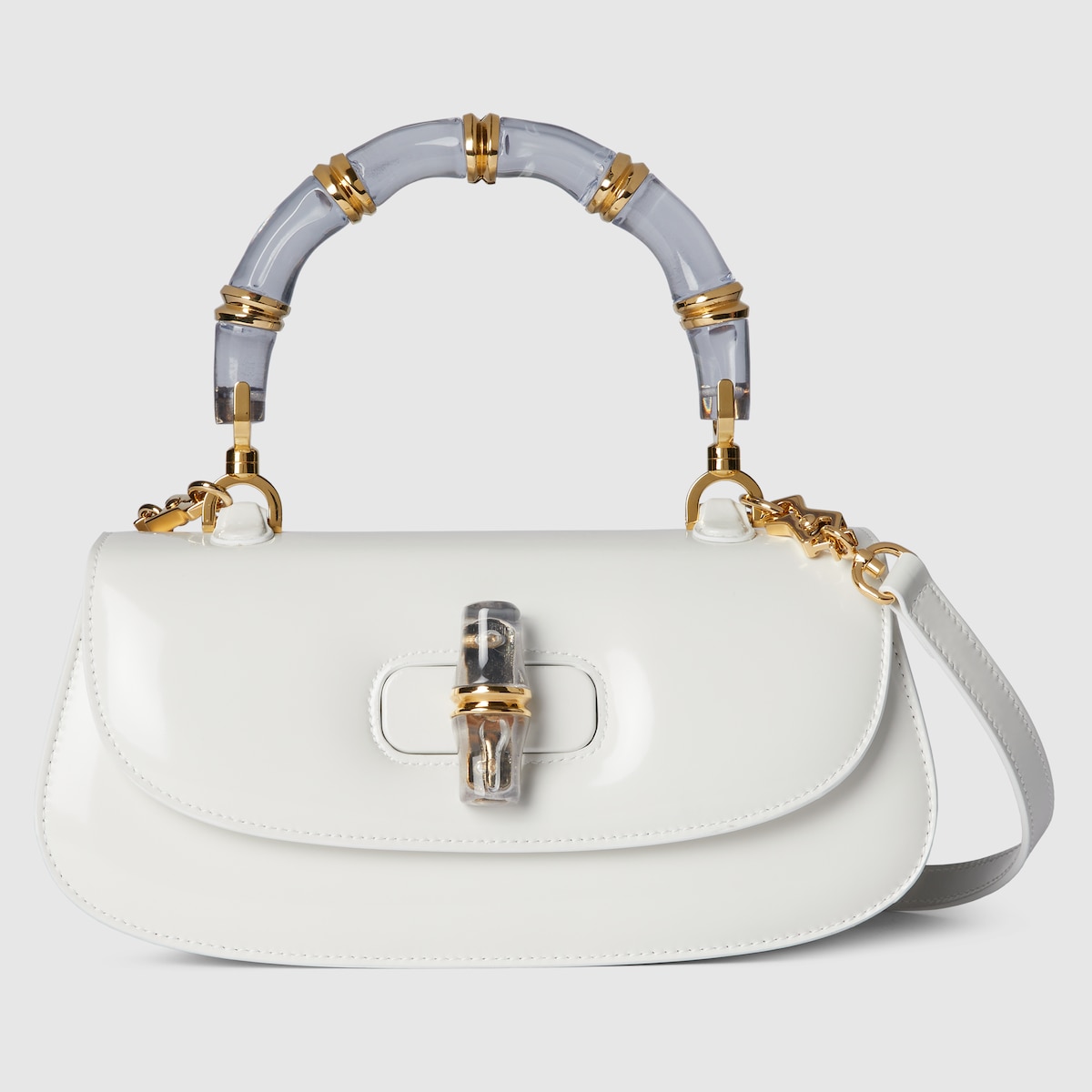Gucci Bamboo Diva small top handle bag in white leather | GUCCI® NZ