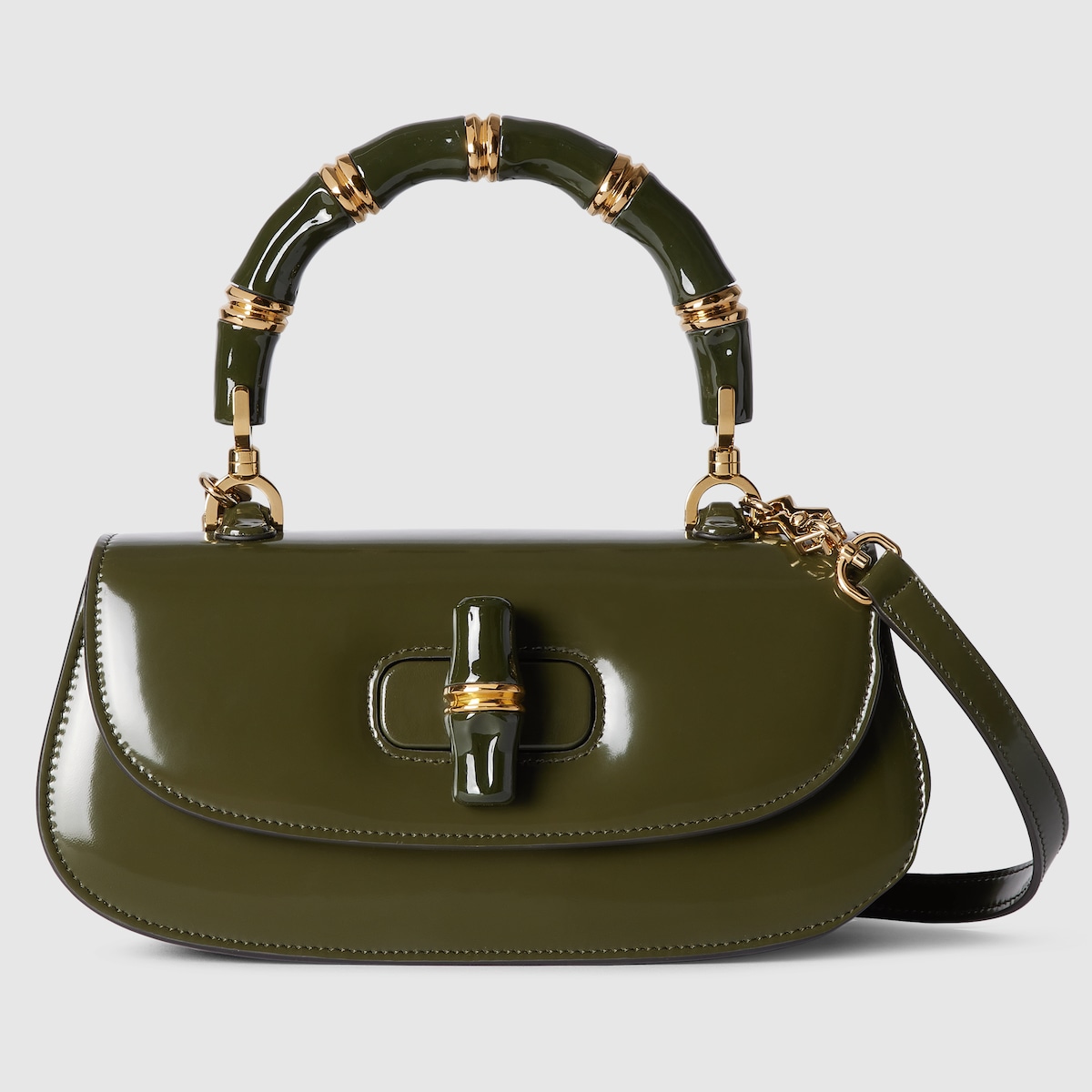 Gucci Bamboo Diva medium bag in forest green leather | GUCCI® Australia