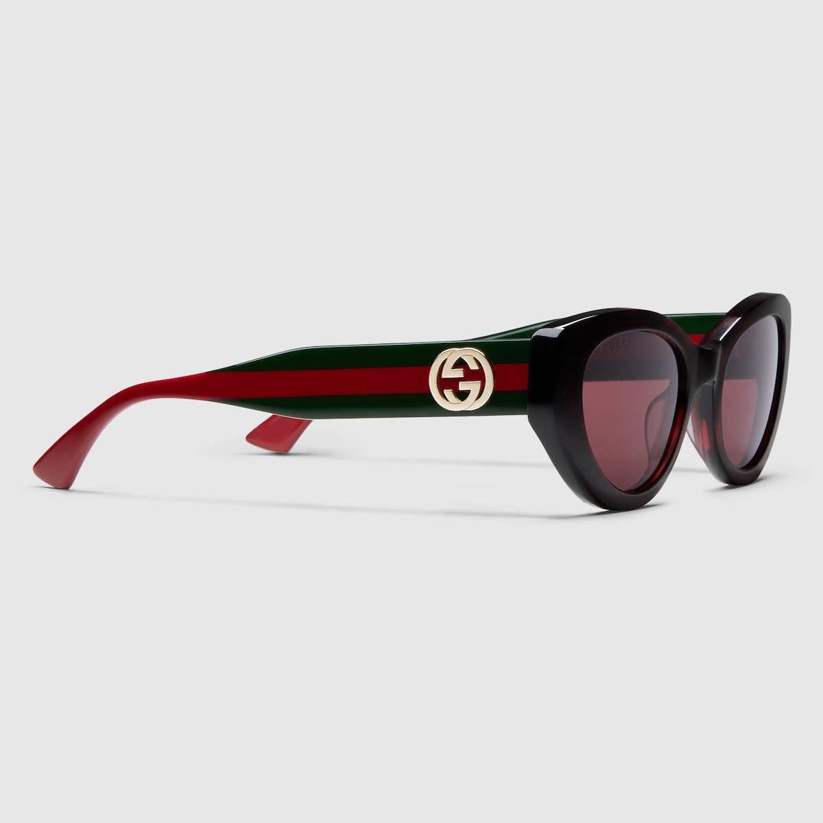 Cat-eye frame sunglasses in brown | GUCCI® UK