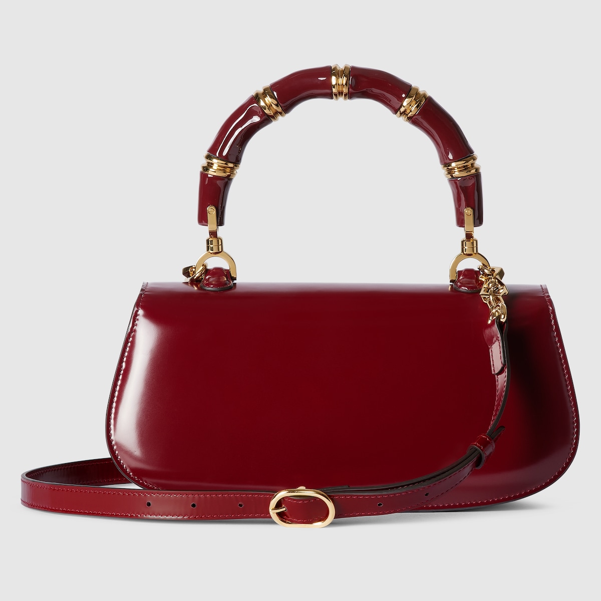 Gucci Bamboo Diva small top handle bag in Rosso Ancora red leather ...