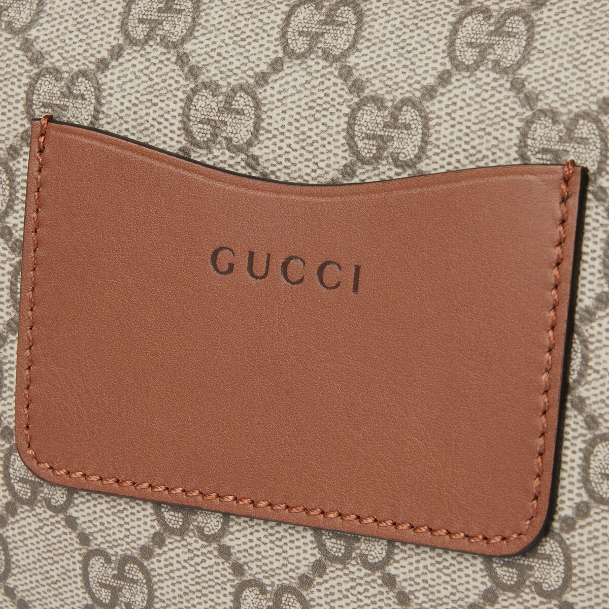 GG Emblem small belt bag in beige and dark brown fabric | GUCCI® Australia