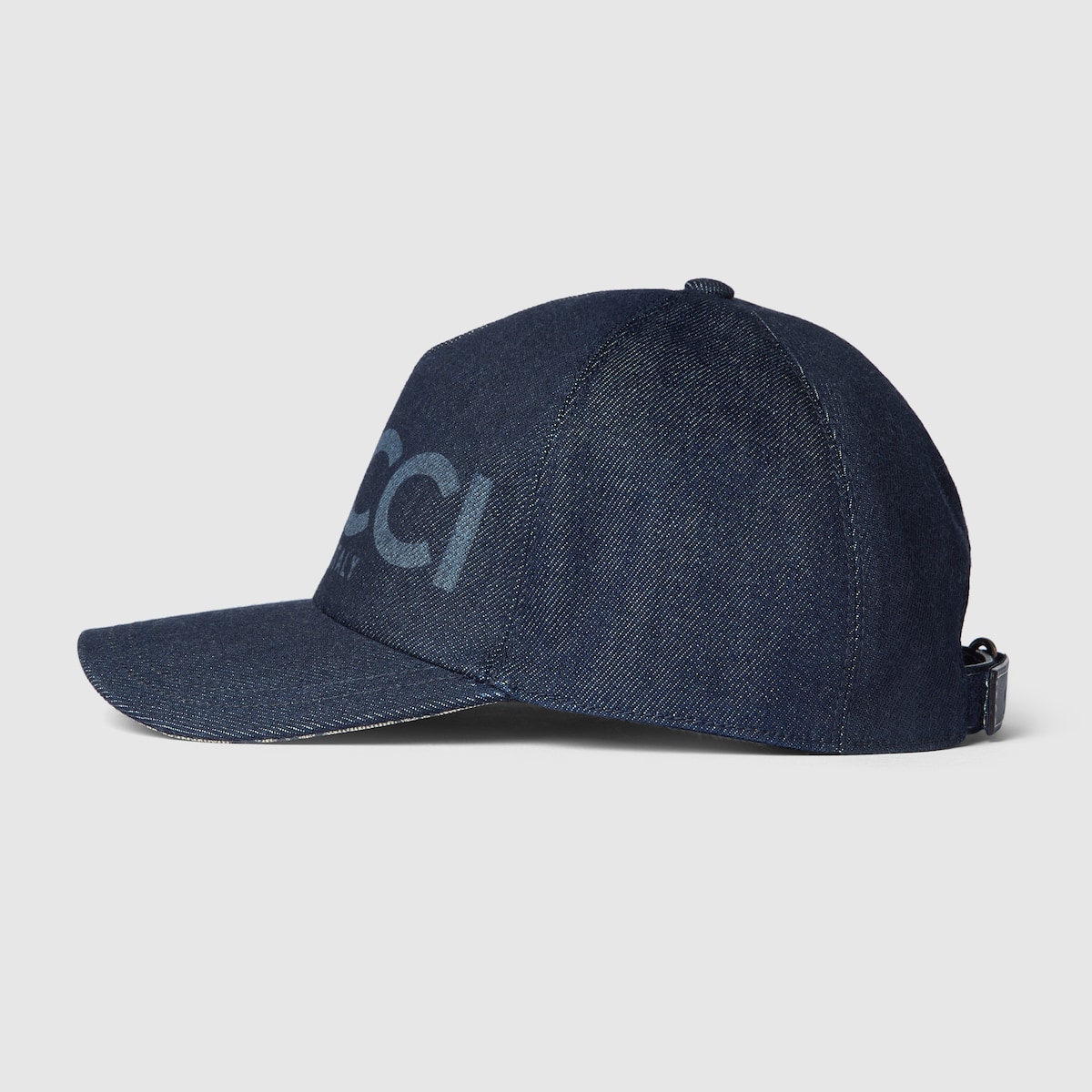 Lasered denim baseball hat in dark blue | GUCCI® UK