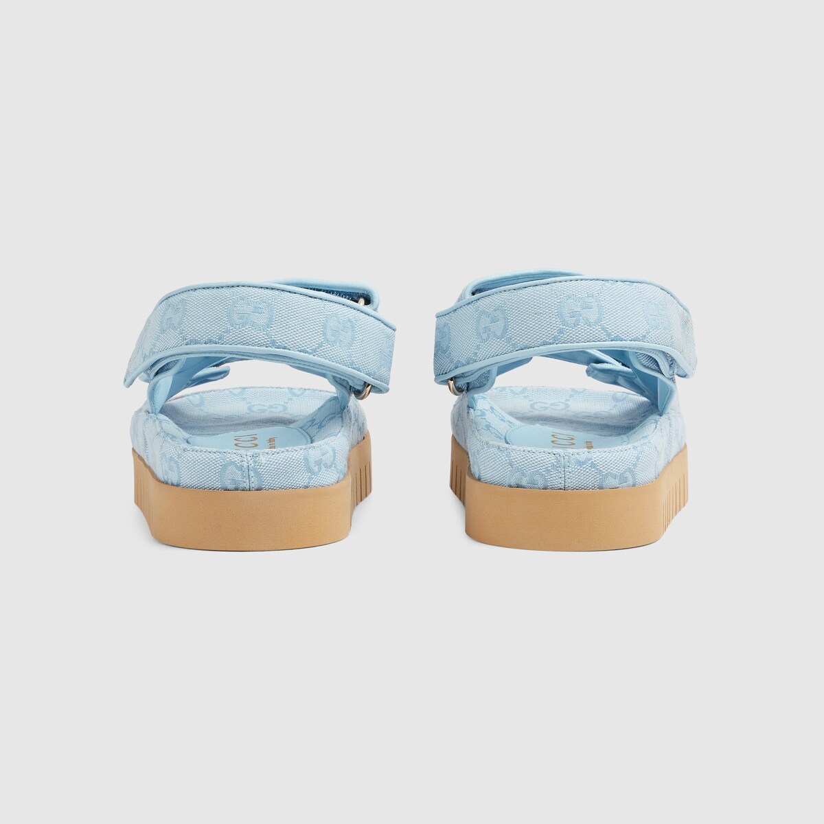 Sandales avec Double G pour femme en toile GG bleu clair | GUCCI® CA