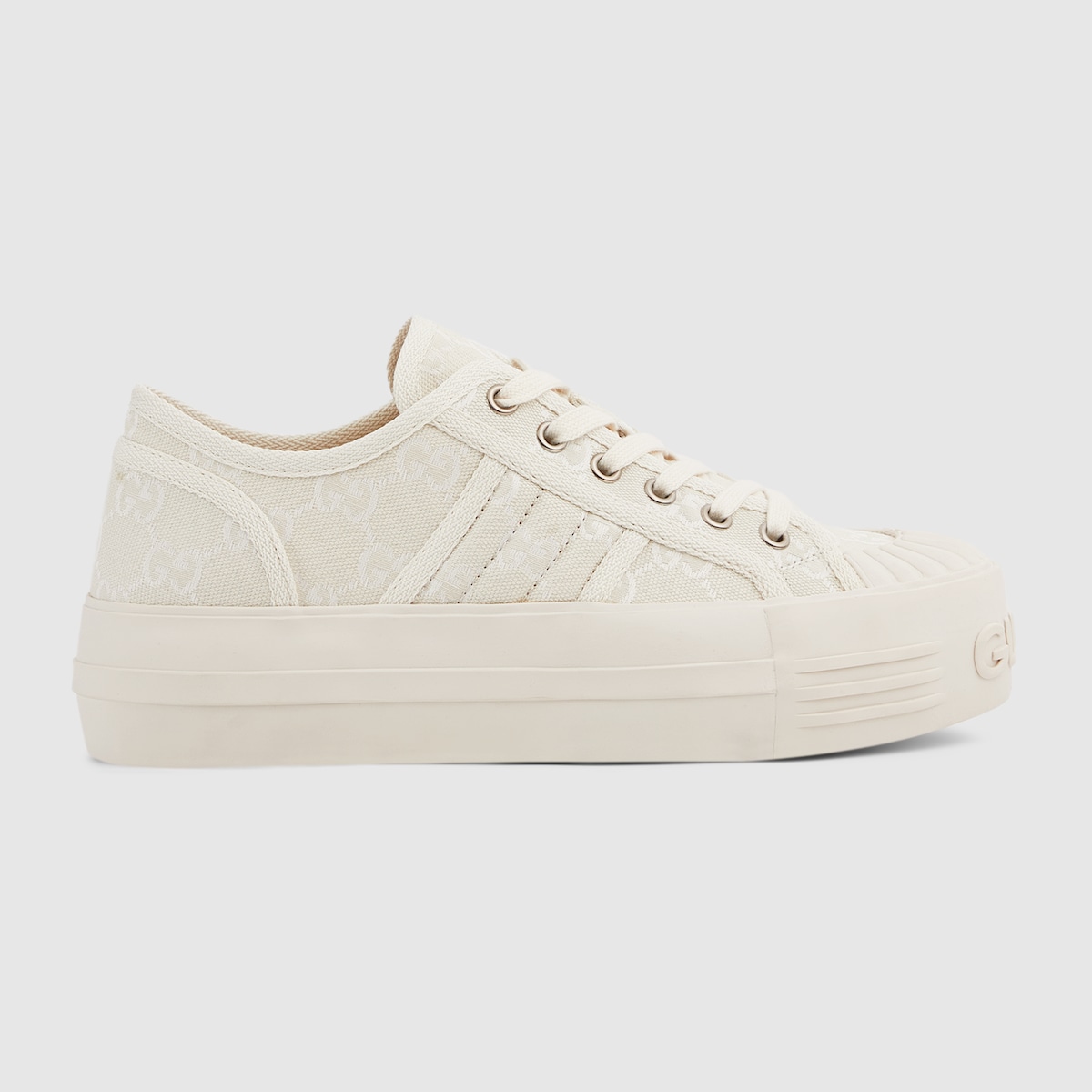 Baskets massives pour femme en toile GG blanche | GUCCI® FR