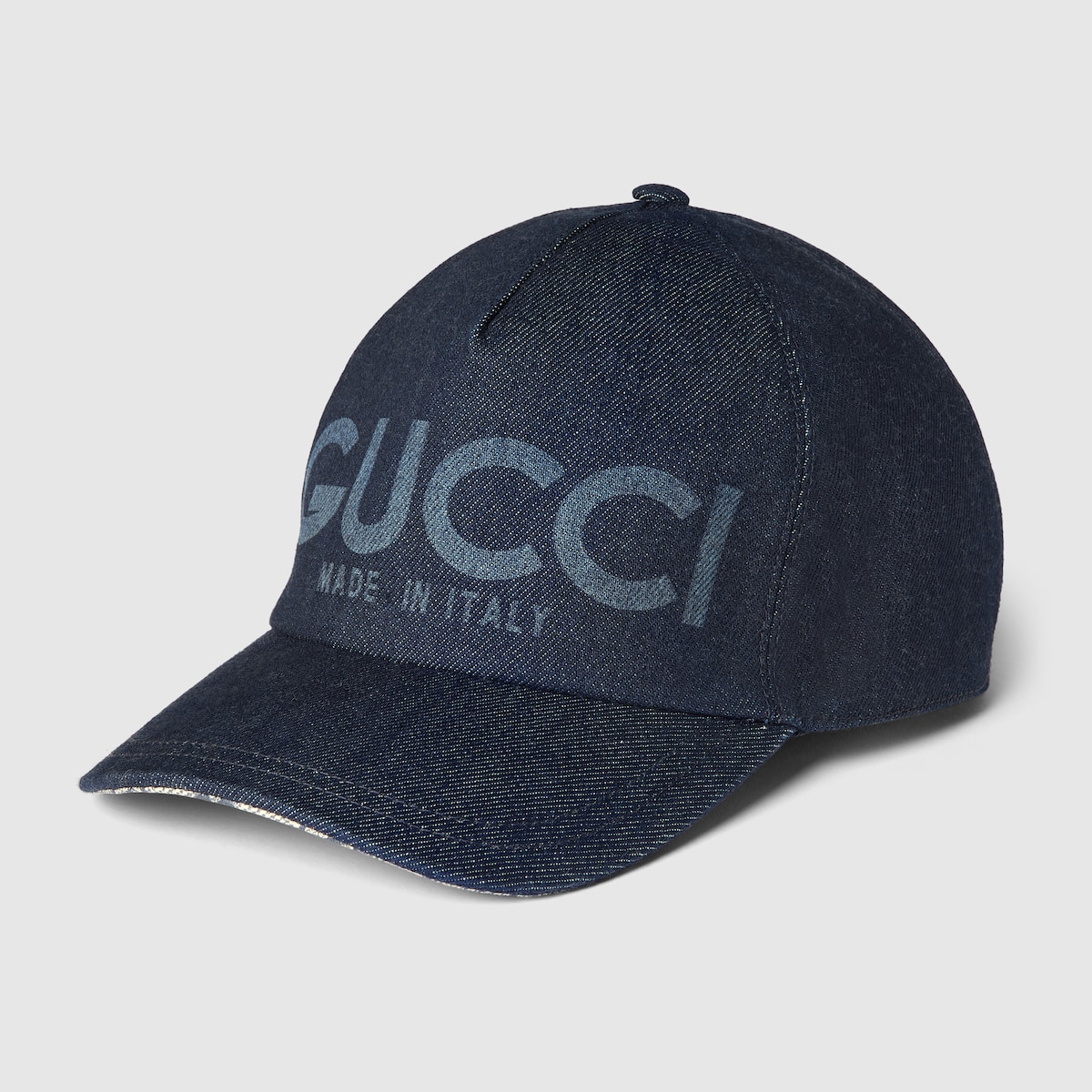 Lasered denim baseball hat in dark blue | GUCCI® UK