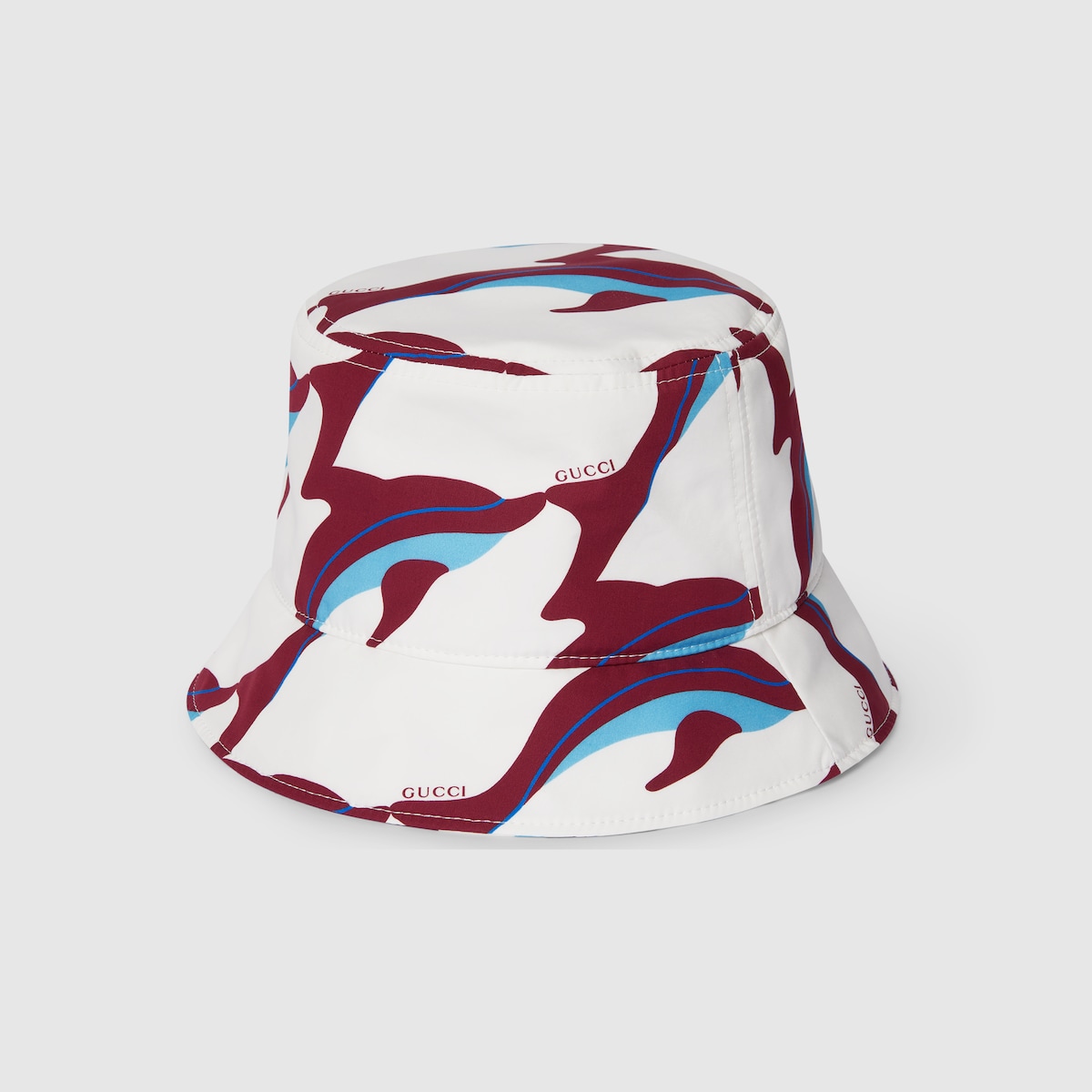 Printed cotton canvas bucket hat in white | GUCCI® PT