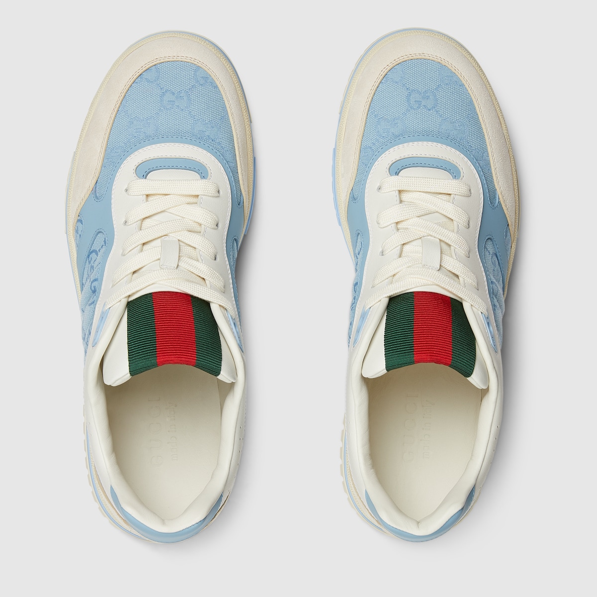 Zapatilla Gucci Re-Web para hombre en lona azul claro | GUCCI® ES