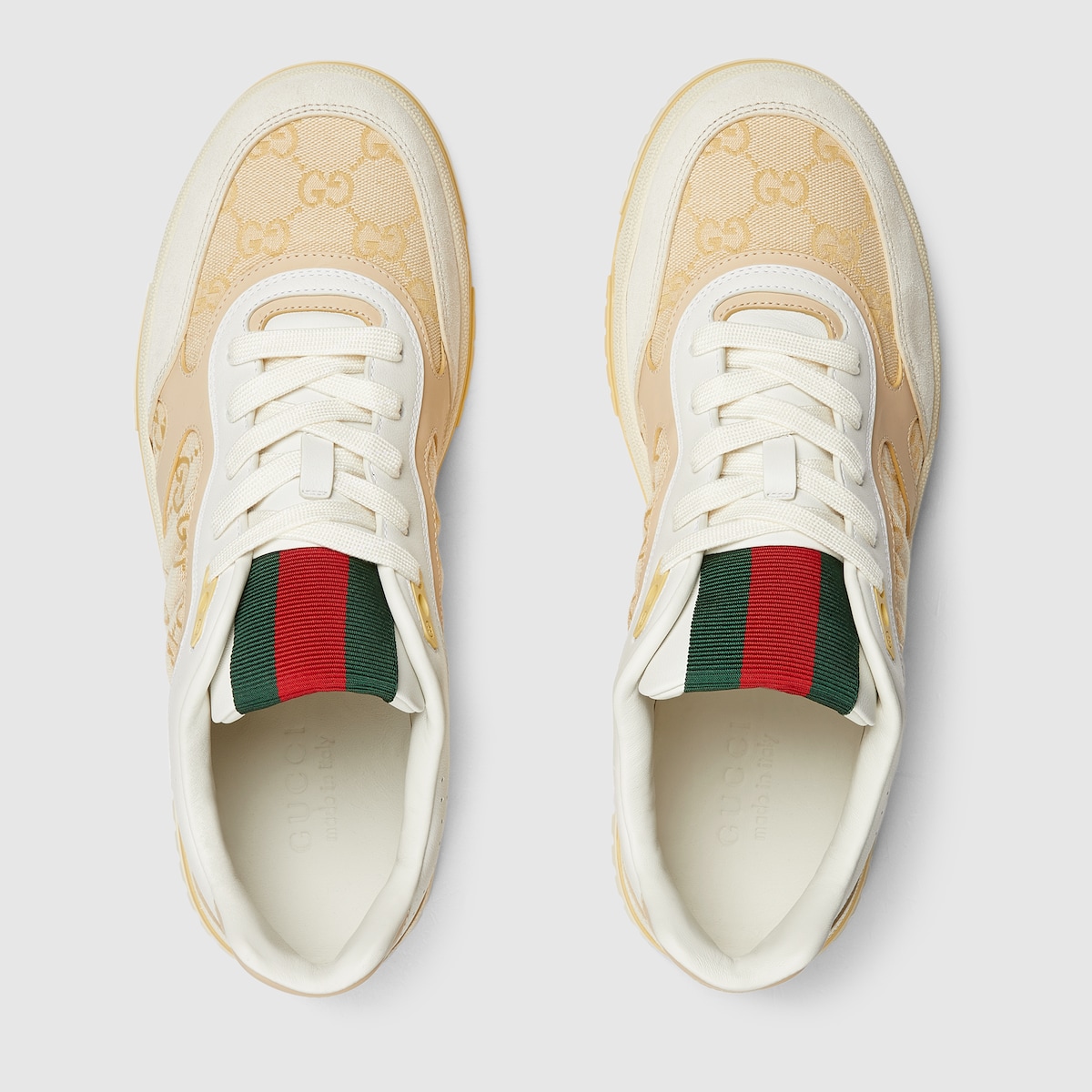 Men's Gucci Re-Web sneaker in light beige canvas | GUCCI® US