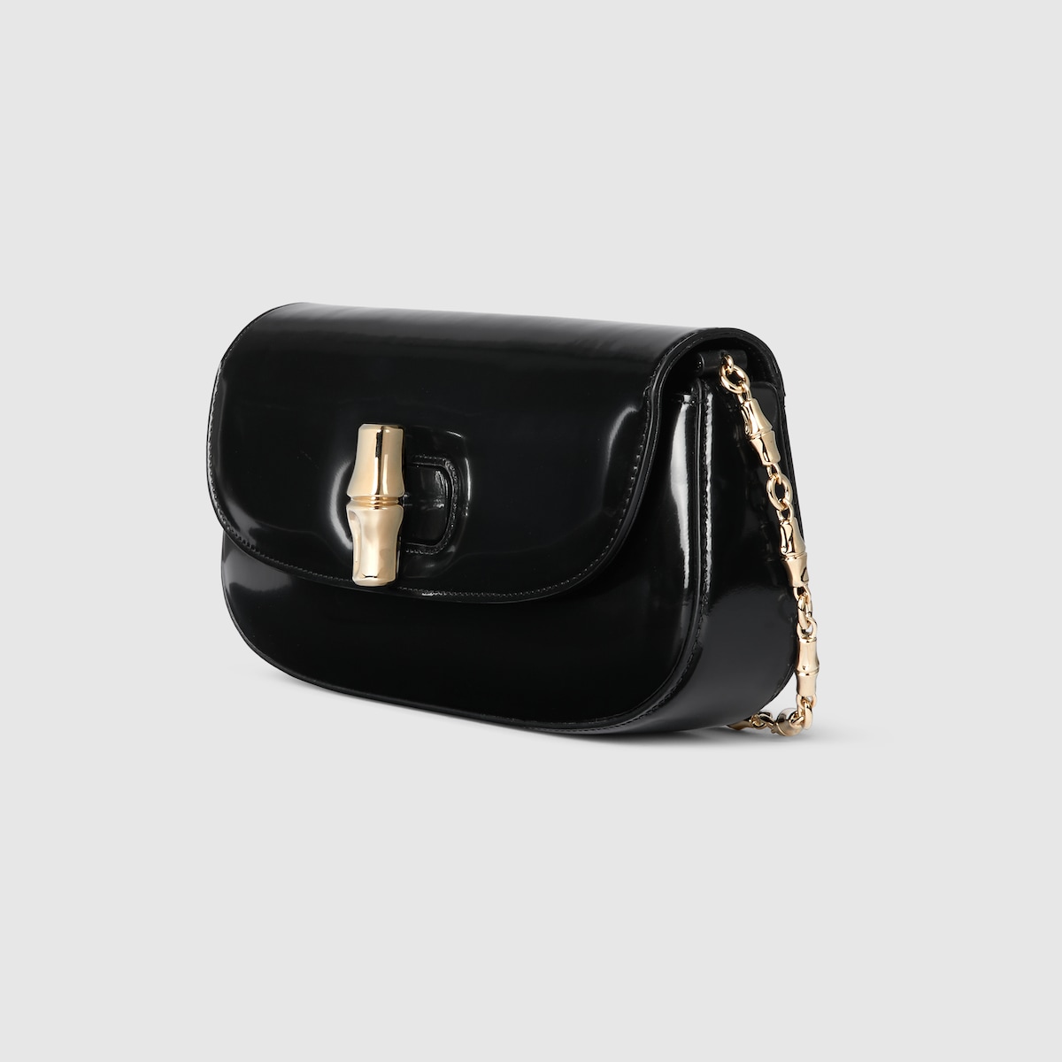 Gucci Bamboo Night clutch in black leather | GUCCI® CA