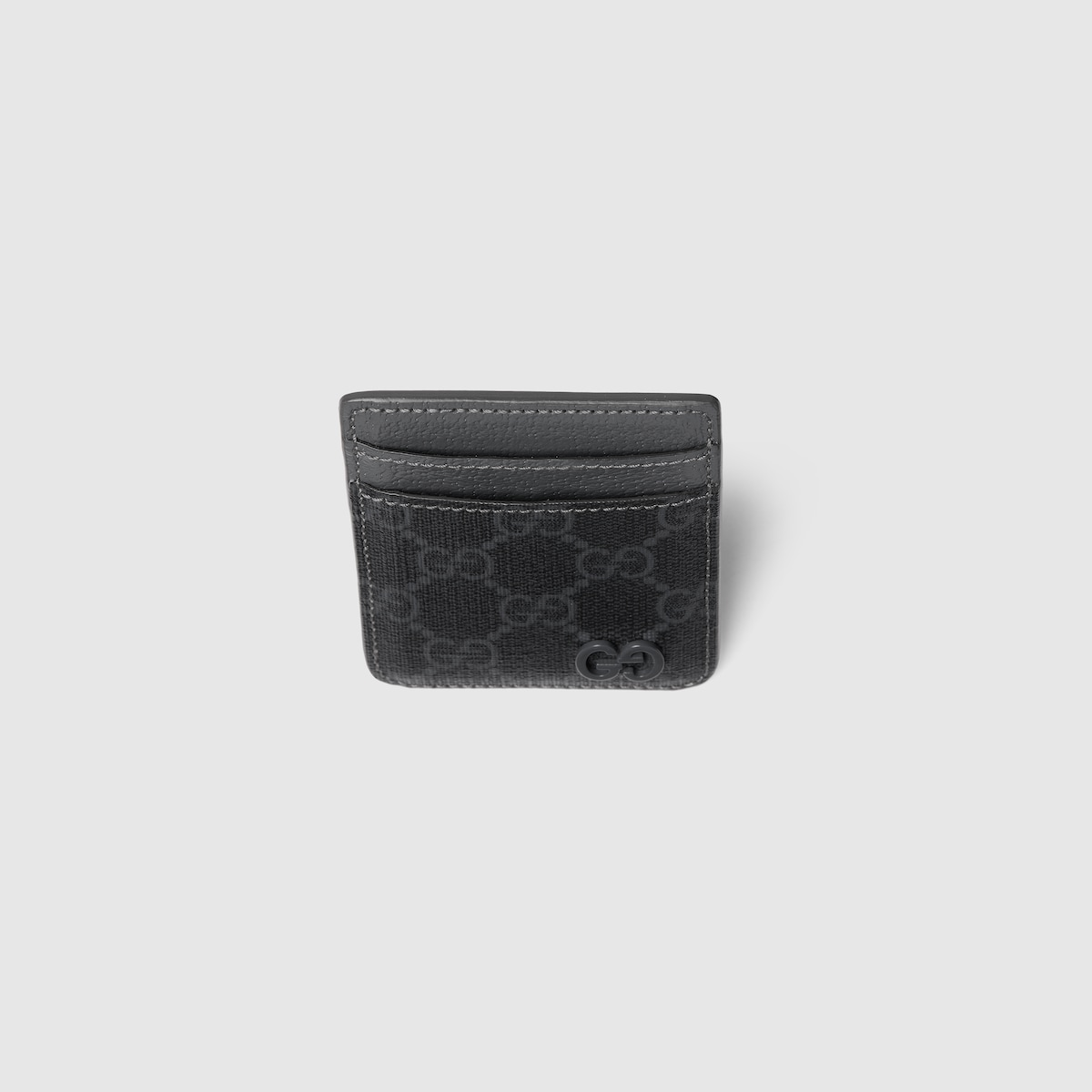 Bi-colour magnetic card case in grey and black Supreme | GUCCI® AU