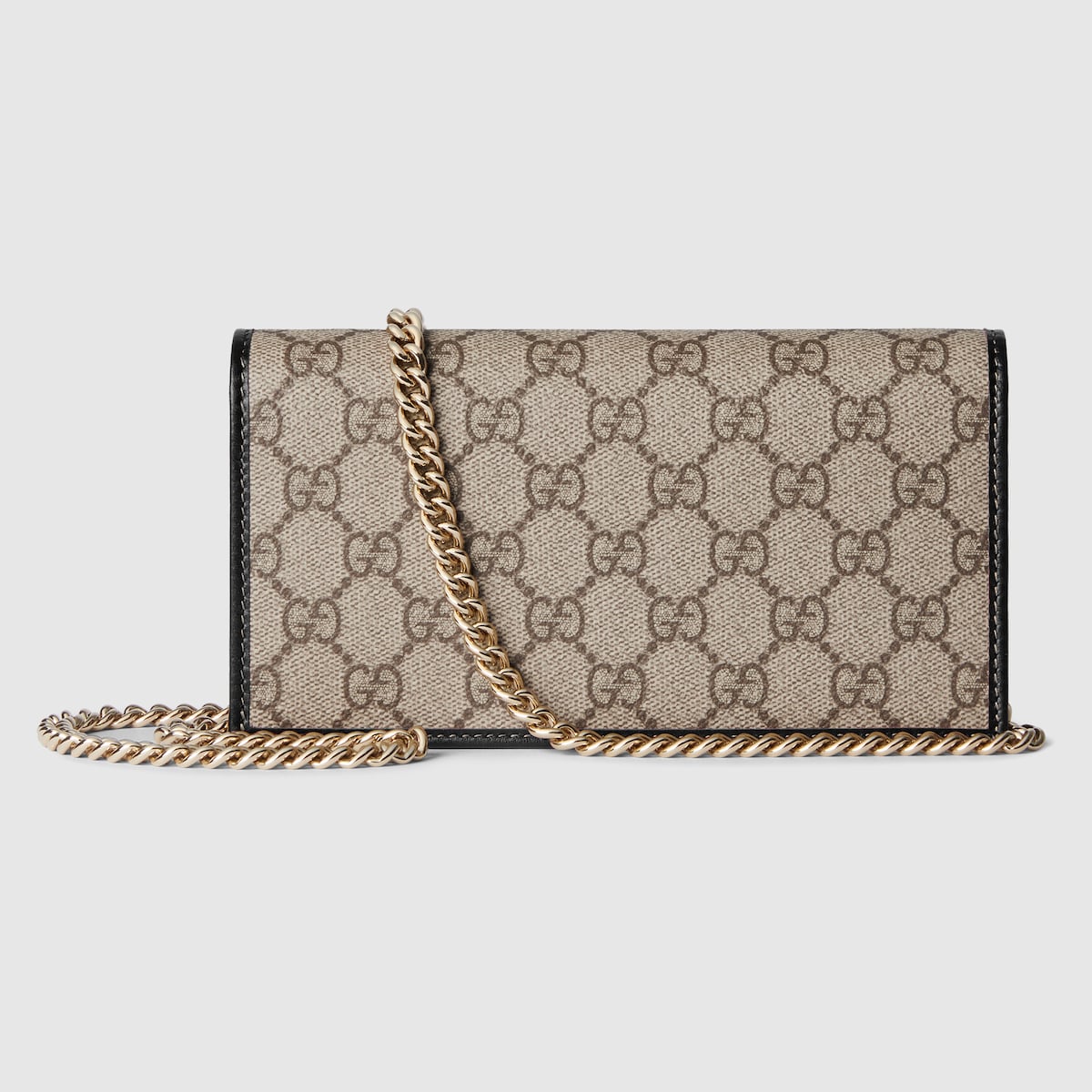 Gucci Horsebit 1955 wallet on chain in beige and dark brown fabric ...