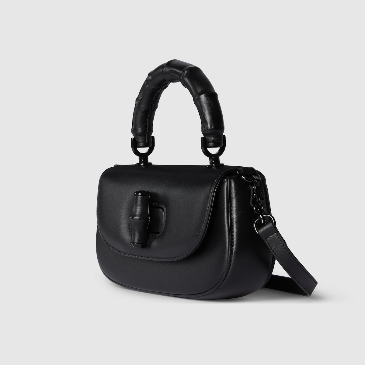 Gucci Bamboo Diva small top handle bag in black leather | GUCCI® UK