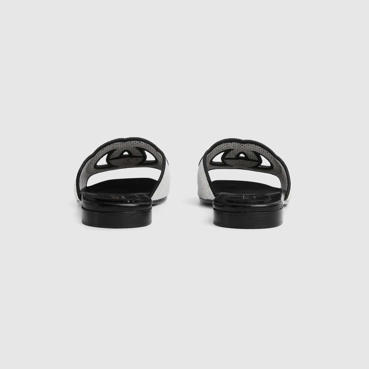Women's slide sandal with Interlocking G in black leather | GUCCI® ZA