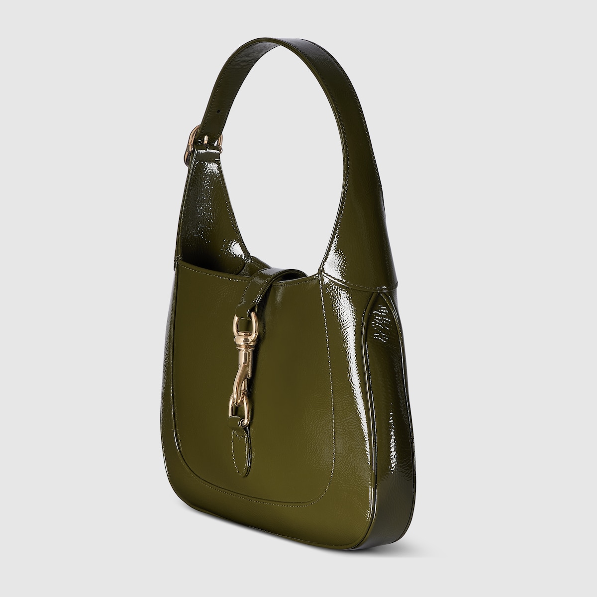 Gucci Jackie medium bag in forest green patent leather | GUCCI® US