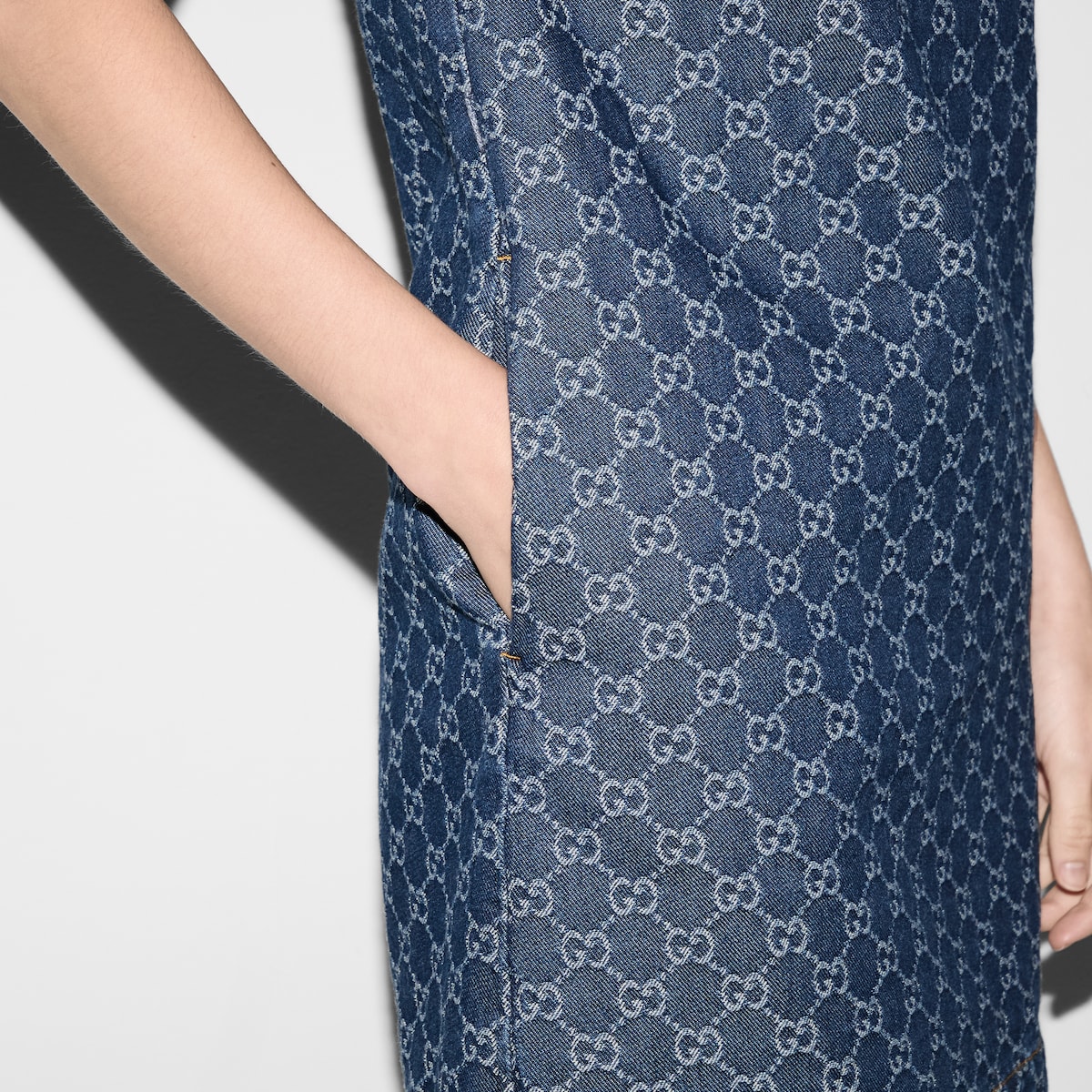 GG denim jacquard dress in blue | GUCCI® US