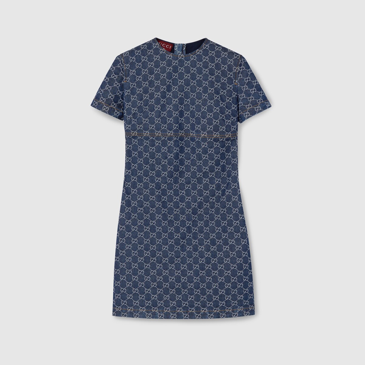 GG denim jacquard dress in blue | GUCCI® US
