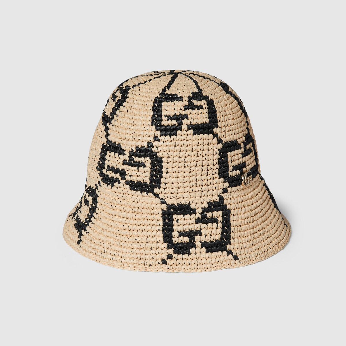 Cappello a cloche in paglia GG in naturale e nero | GUCCI® Italia