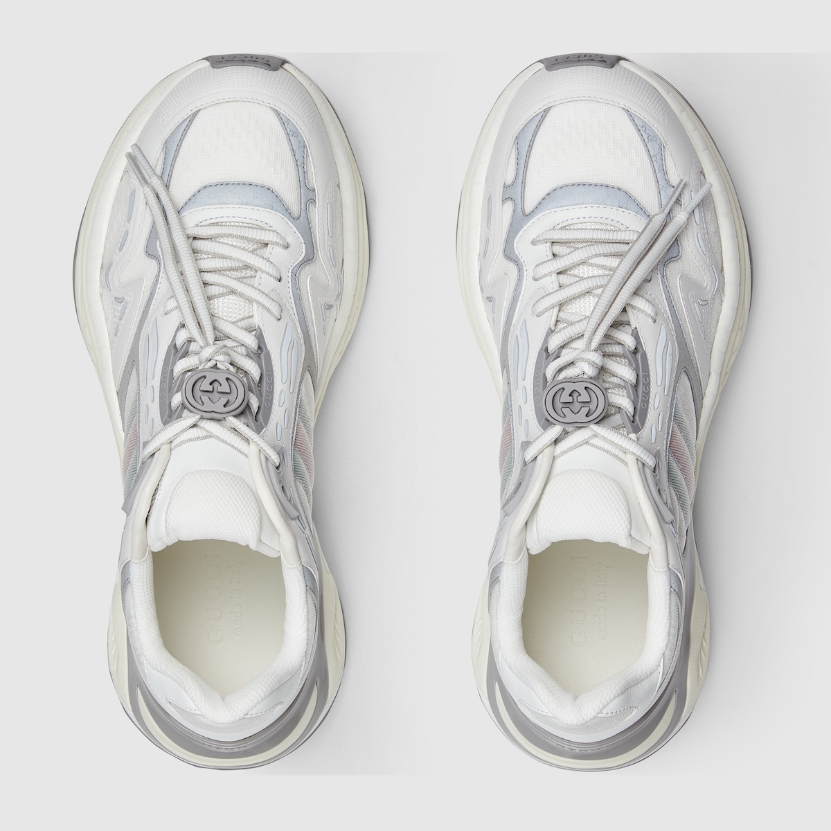 Men's Gucci 2.0 trainer in white and grey mesh and leather | GUCCI ...