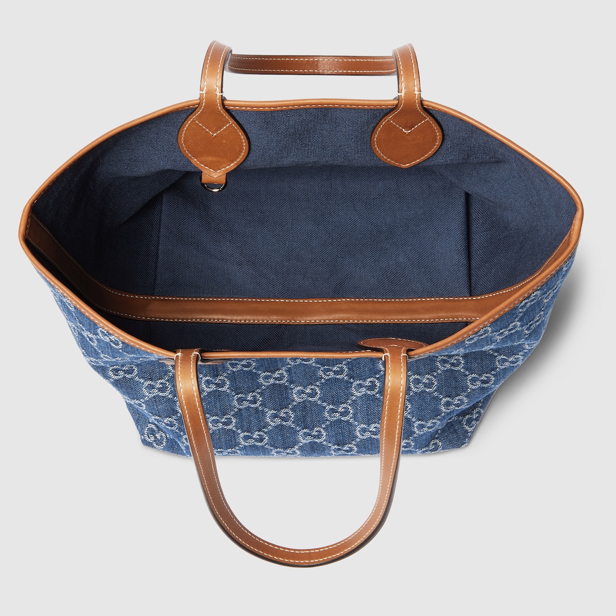 Gucci Totissima small tote bag in blue GG denim | GUCCI® Australia
