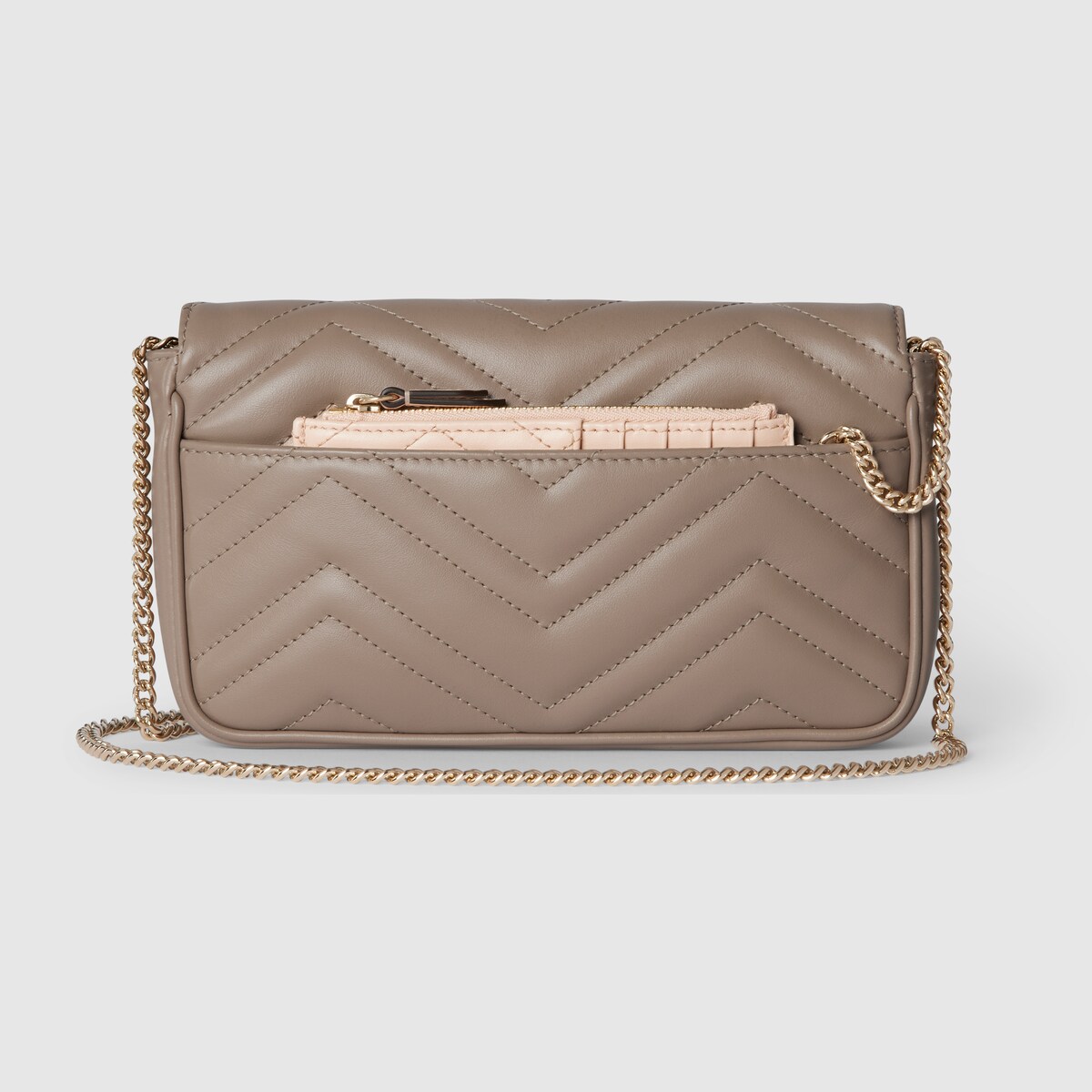 GG Marmont Super-Mini-Tasche in taupefarbenes Leder | GUCCI® DE