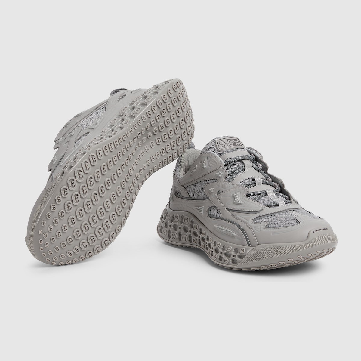 Men's Gucci cub3d trainer in grey Demetra and mesh | GUCCI® UK