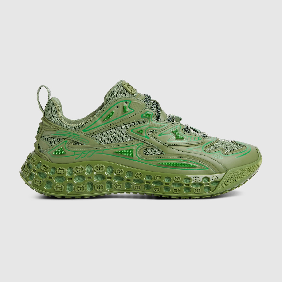 Men's Gucci cub3d sneaker in green Demetra and mesh | GUCCI® MX