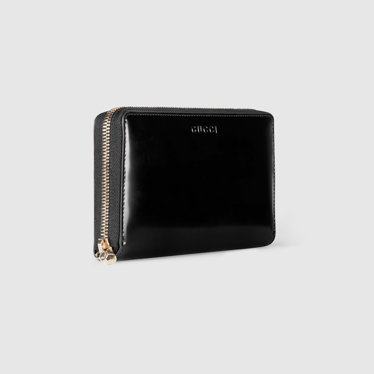 Cartera con cremallera y bambú en piel negra | GUCCI® ES