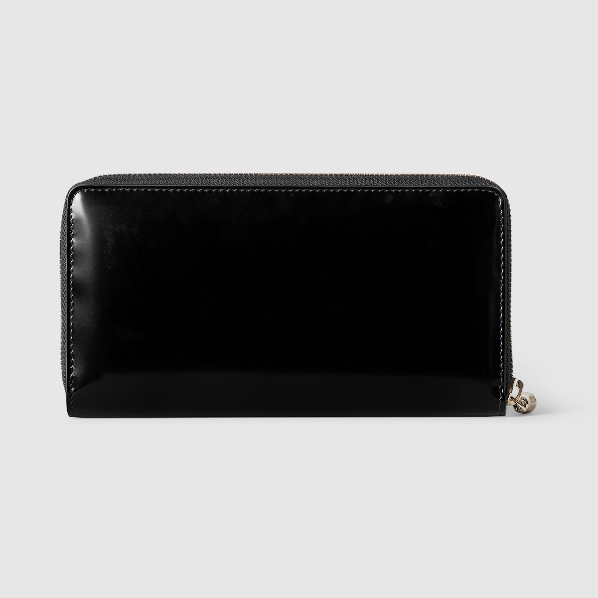Zip around wallet with bamboo in black leather | GUCCI® US