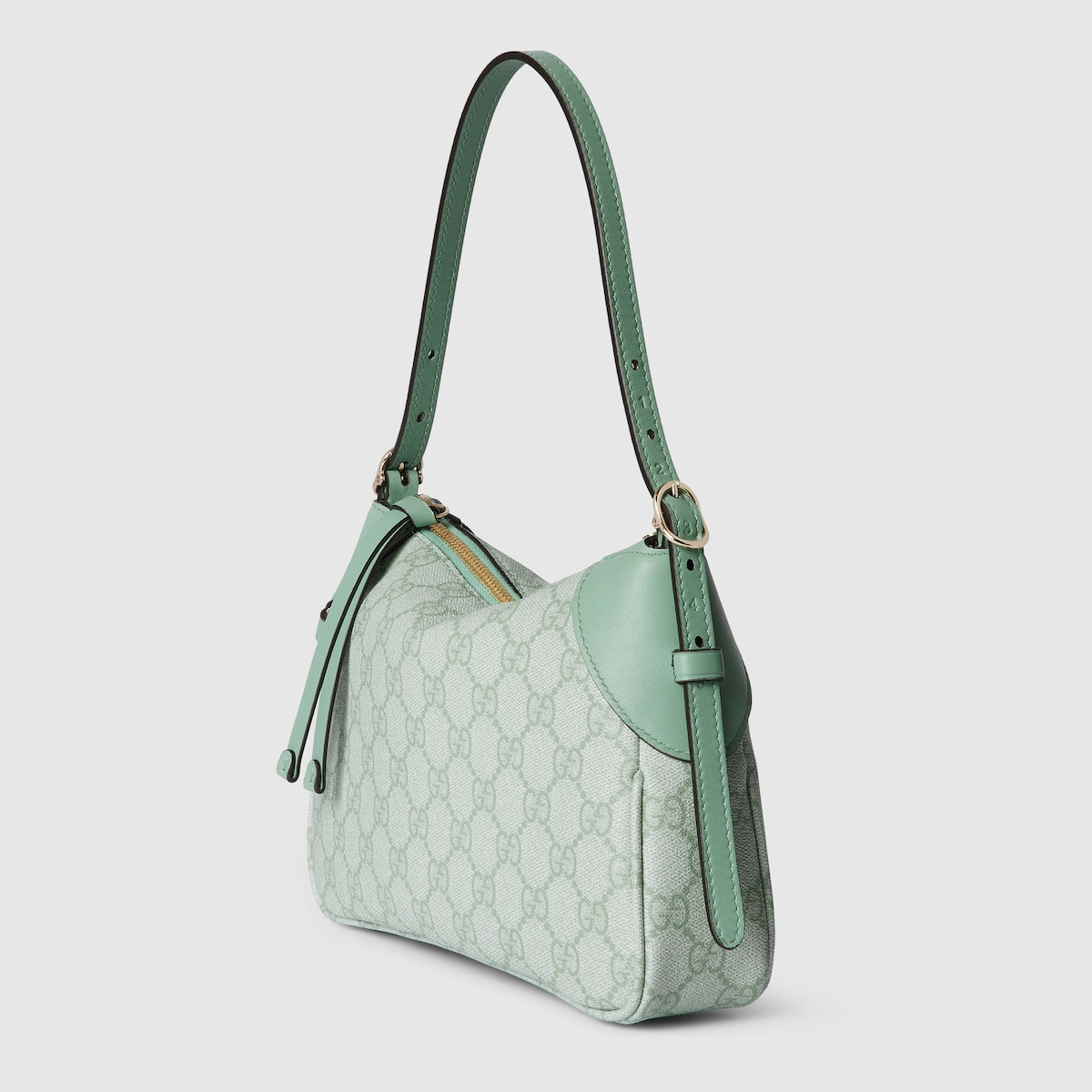 GG Emblem small shoulder bag in sage green fabric | GUCCI® UK