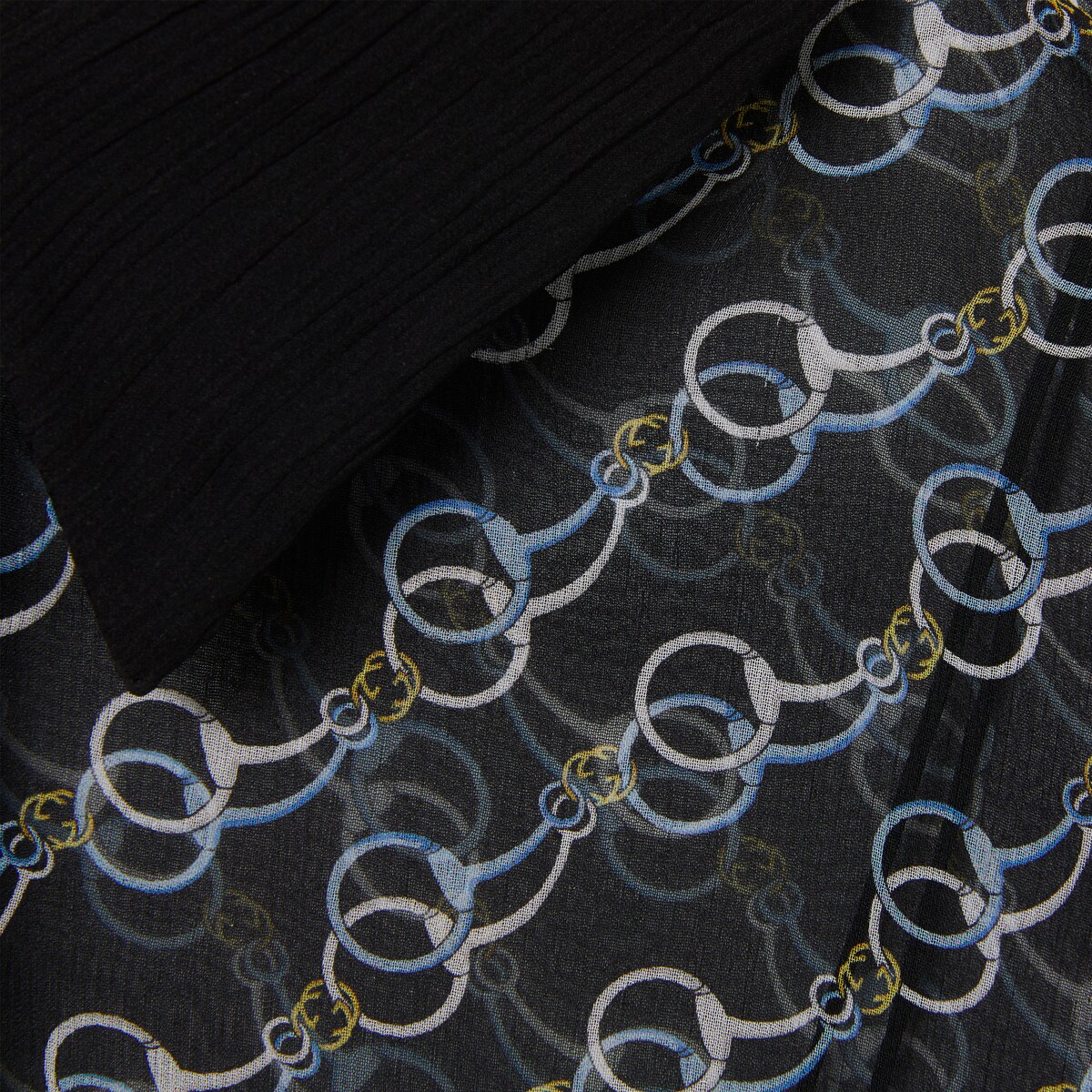 Printed silk creponne shirt in black | GUCCI® UK