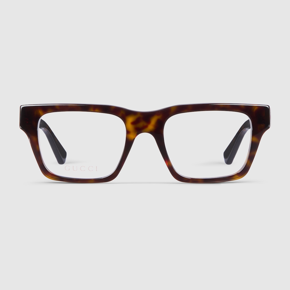Rectangular optical frame in brown tortoiseshell | GUCCI® US