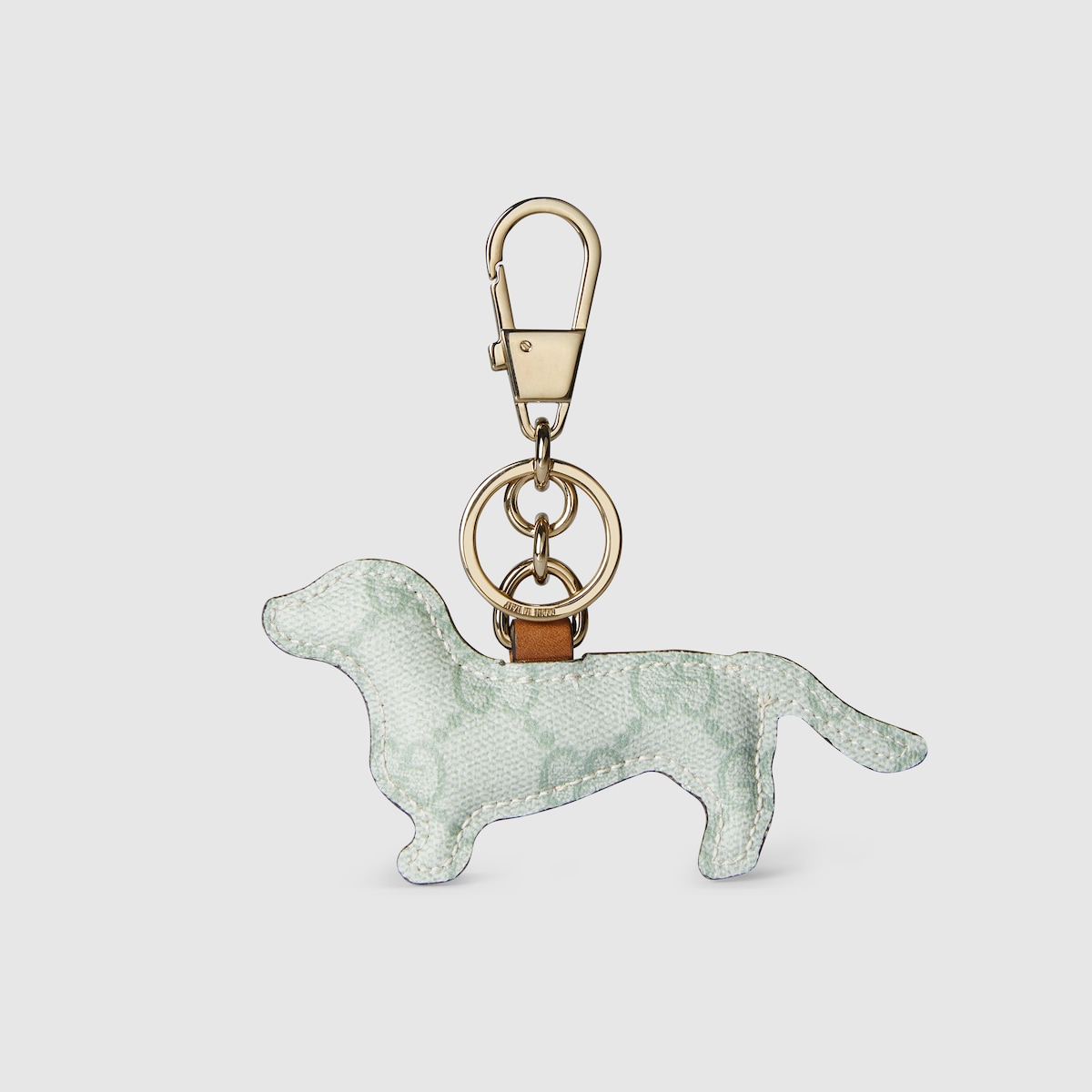Dog-shaped bag charm in sage green GG Supreme | GUCCI® Australia