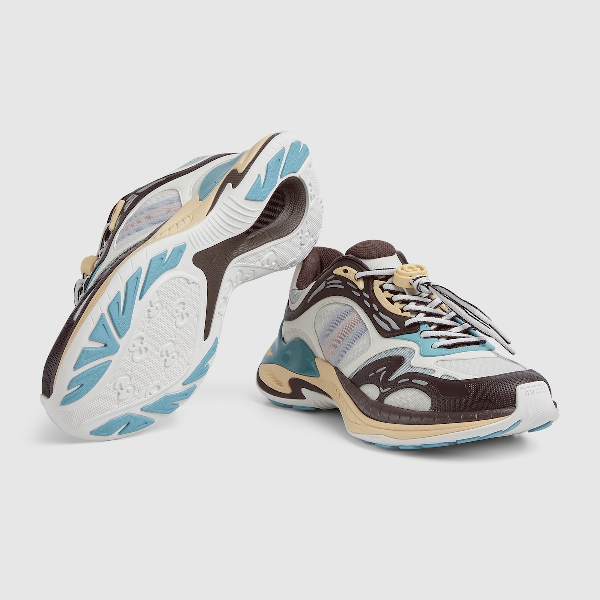 Men's Gucci 2.0 trainer in grey mesh and leather | GUCCI® ZA