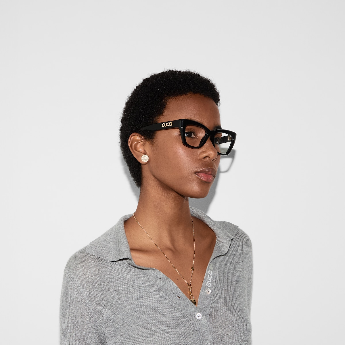 Cat-eye optical frame in black | GUCCI® US
