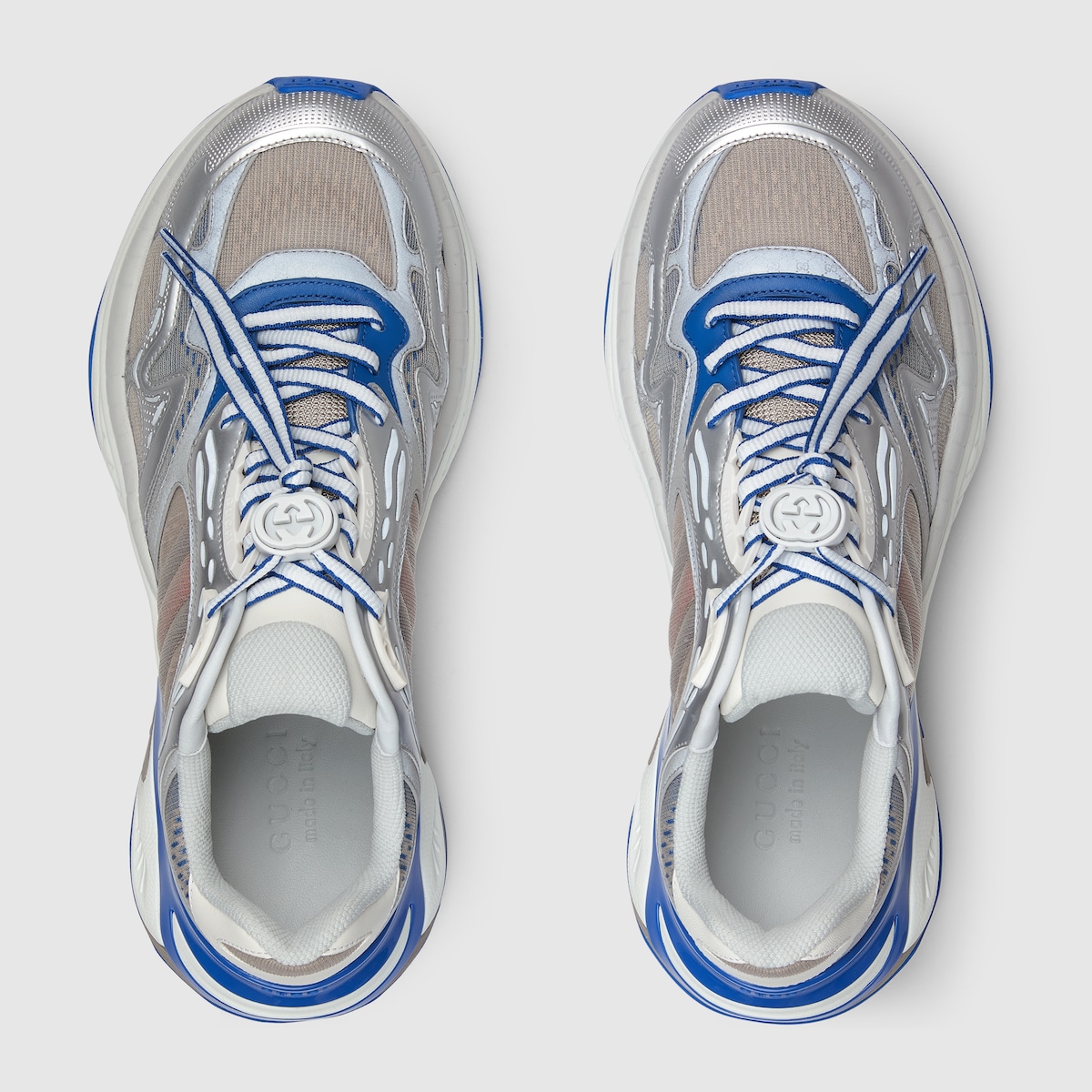 Men's Gucci 2.0 trainer in grey and blue mesh and leather | GUCCI® GR