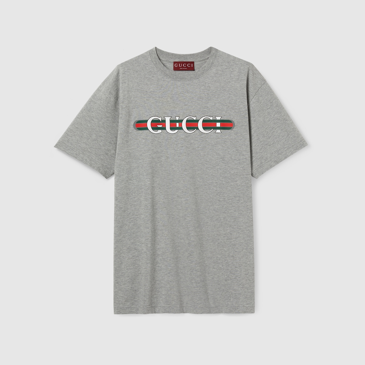 Cotton jersey T-shirt with print in grey | GUCCI® US