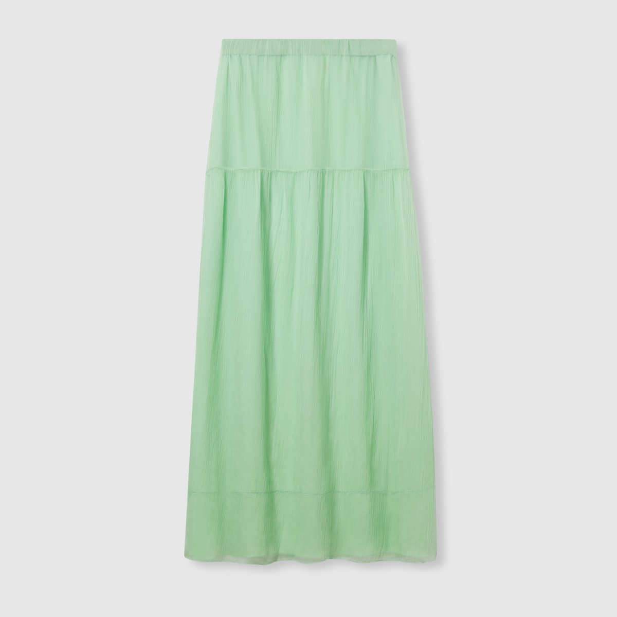 Silk chiffon creponne skirt in pastel green | GUCCI® US