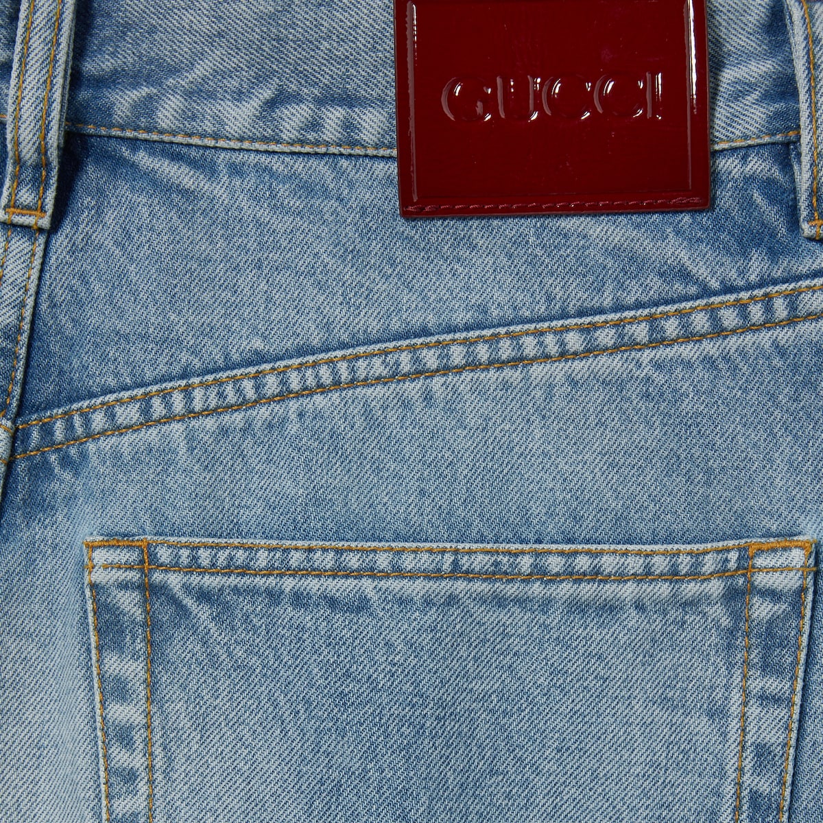 Balloon denim pant in light blue | GUCCI® Canada