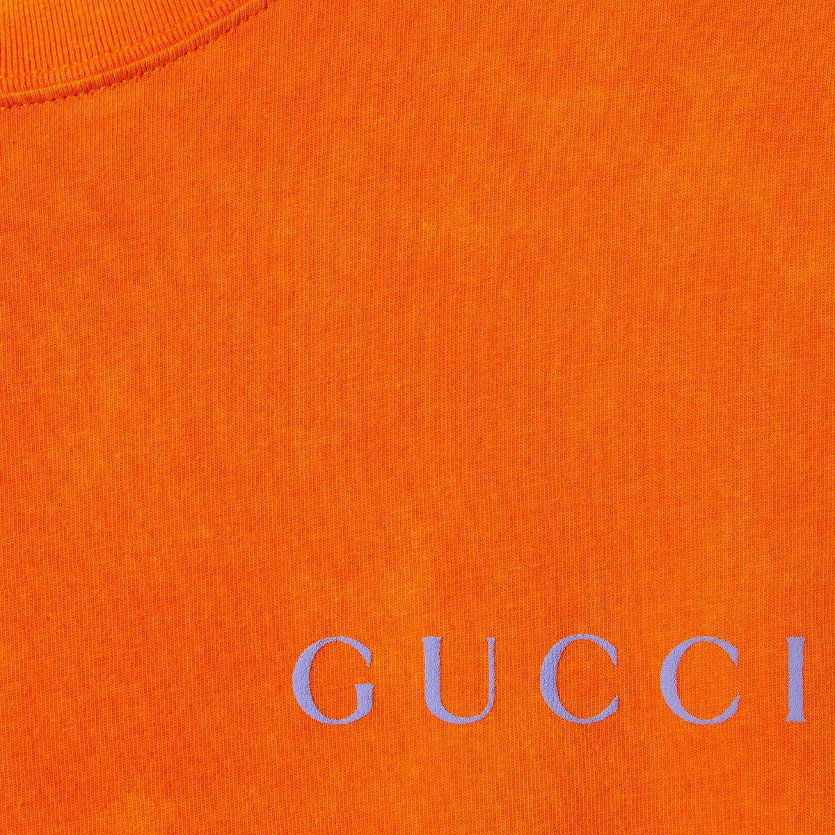 Printed cotton jersey T-shirt in orange | GUCCI® Australia