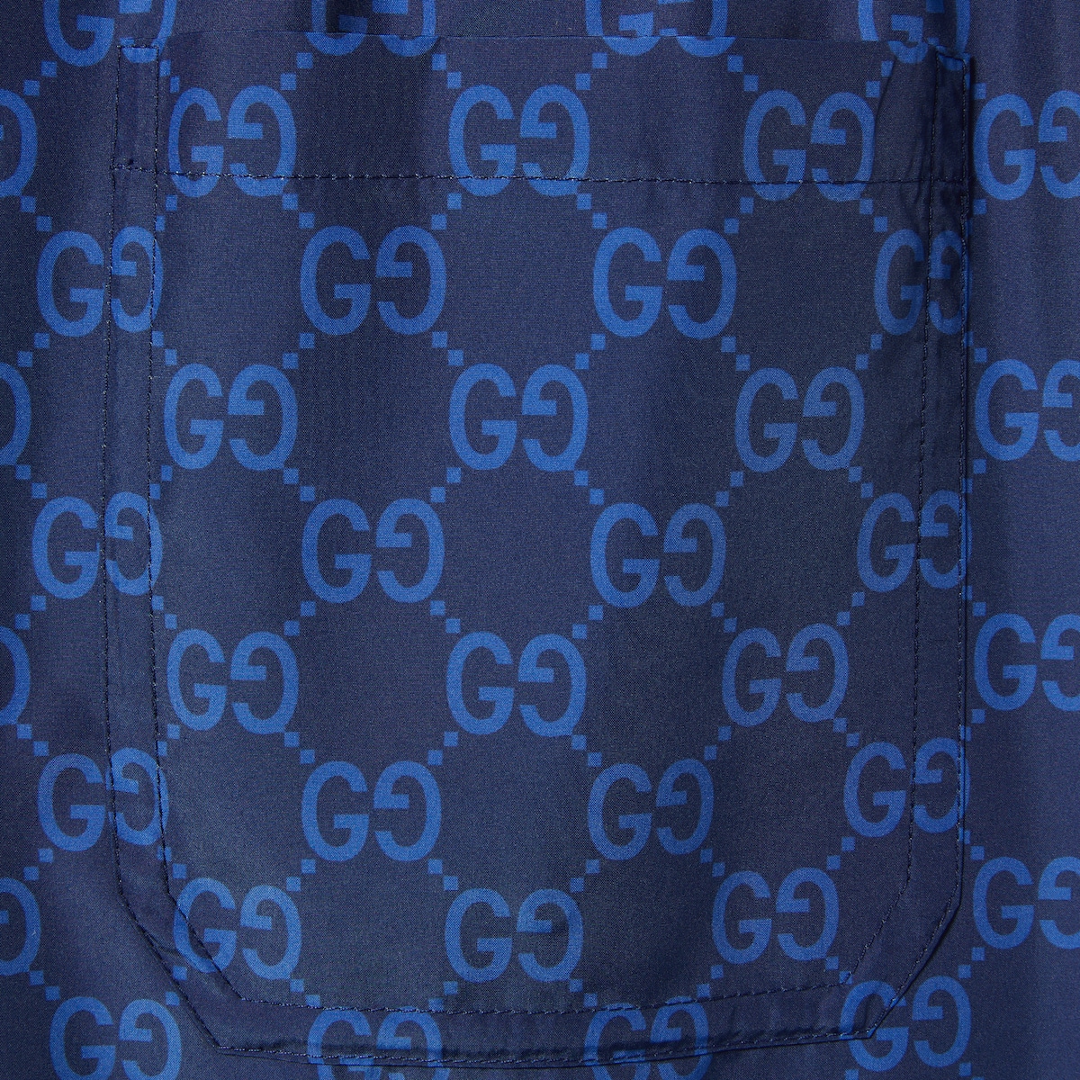 Printed poplin tech swim shorts in navy | GUCCI® US