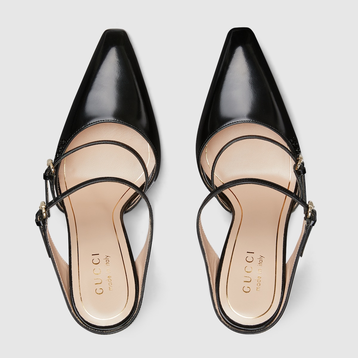 Women's wedge mule in black leather | GUCCI® ZA