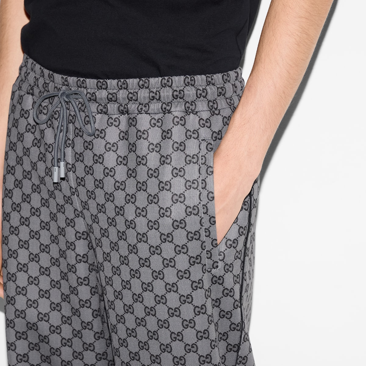 GG neoprene jogging trouser in grey and black | GUCCI® NZ