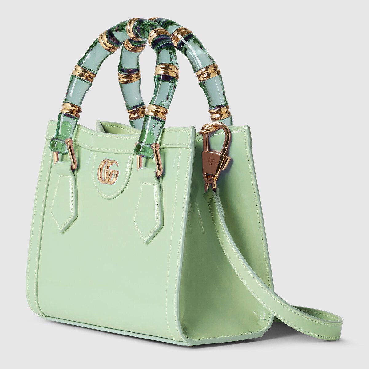 Gucci Diana mini tote bag in light green leather | GUCCI® PL