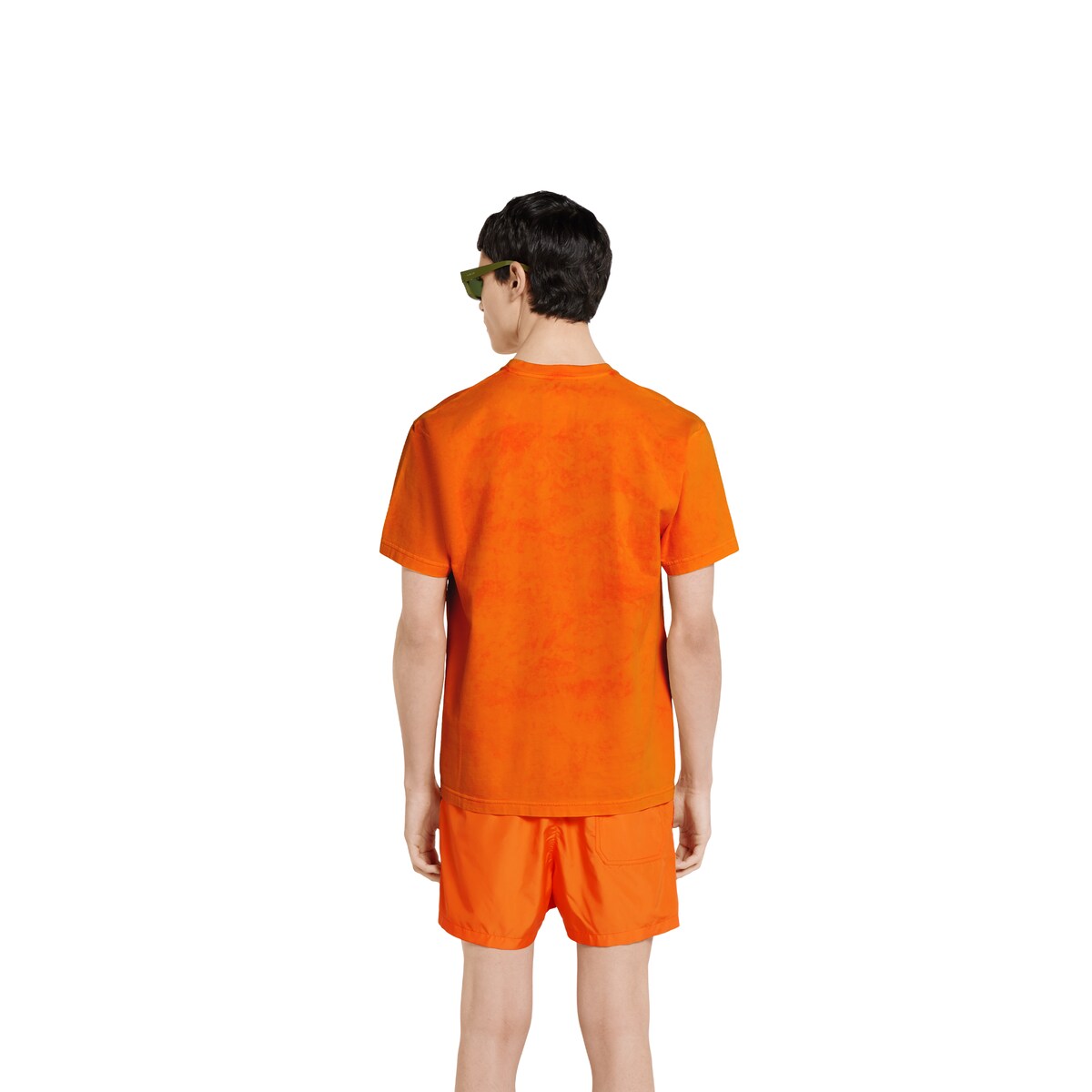 Printed cotton jersey T-shirt in orange | GUCCI® Australia