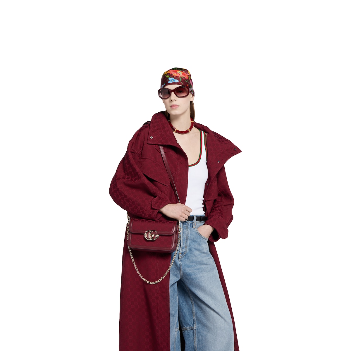 Gucci Go small shoulder bag in Rosso Ancora red GG canvas | GUCCI® NZ