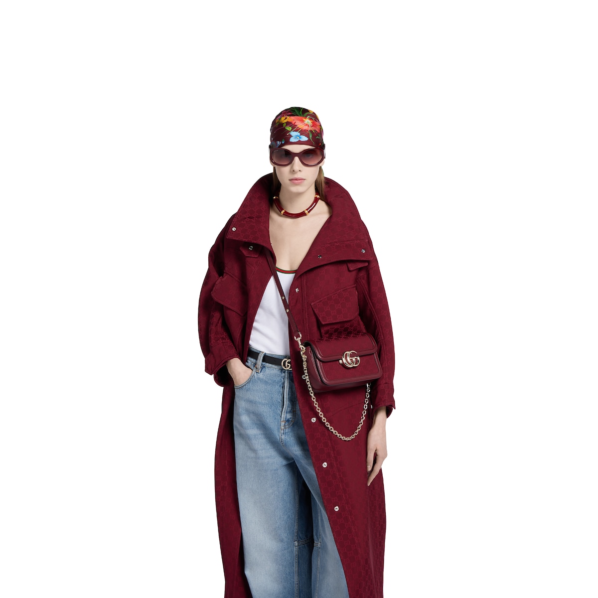 Gucci Go small shoulder bag in Rosso Ancora red GG canvas | GUCCI® NZ